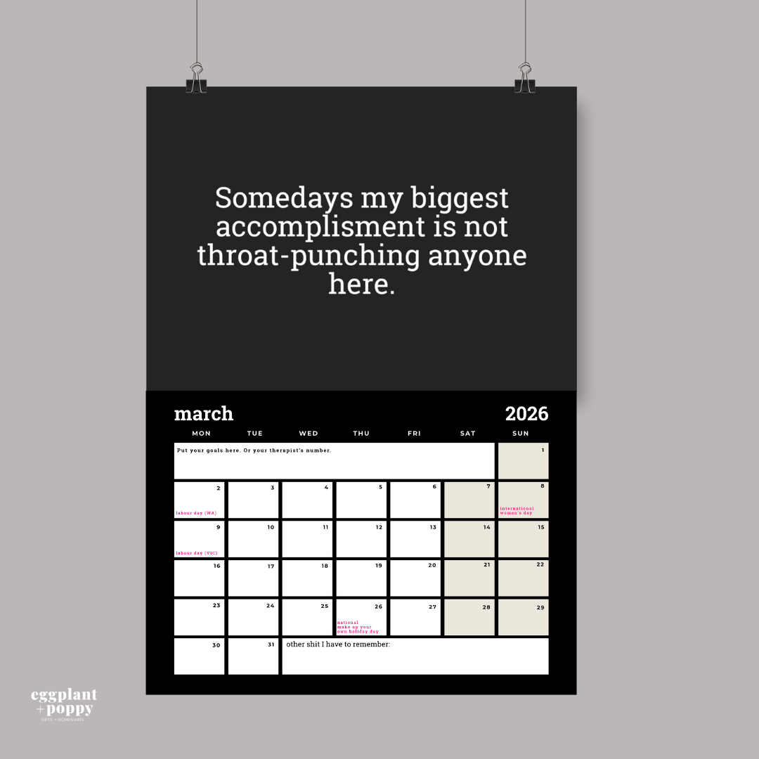 2026 Calendar - Shit I want to say out loud at work but can't ...
