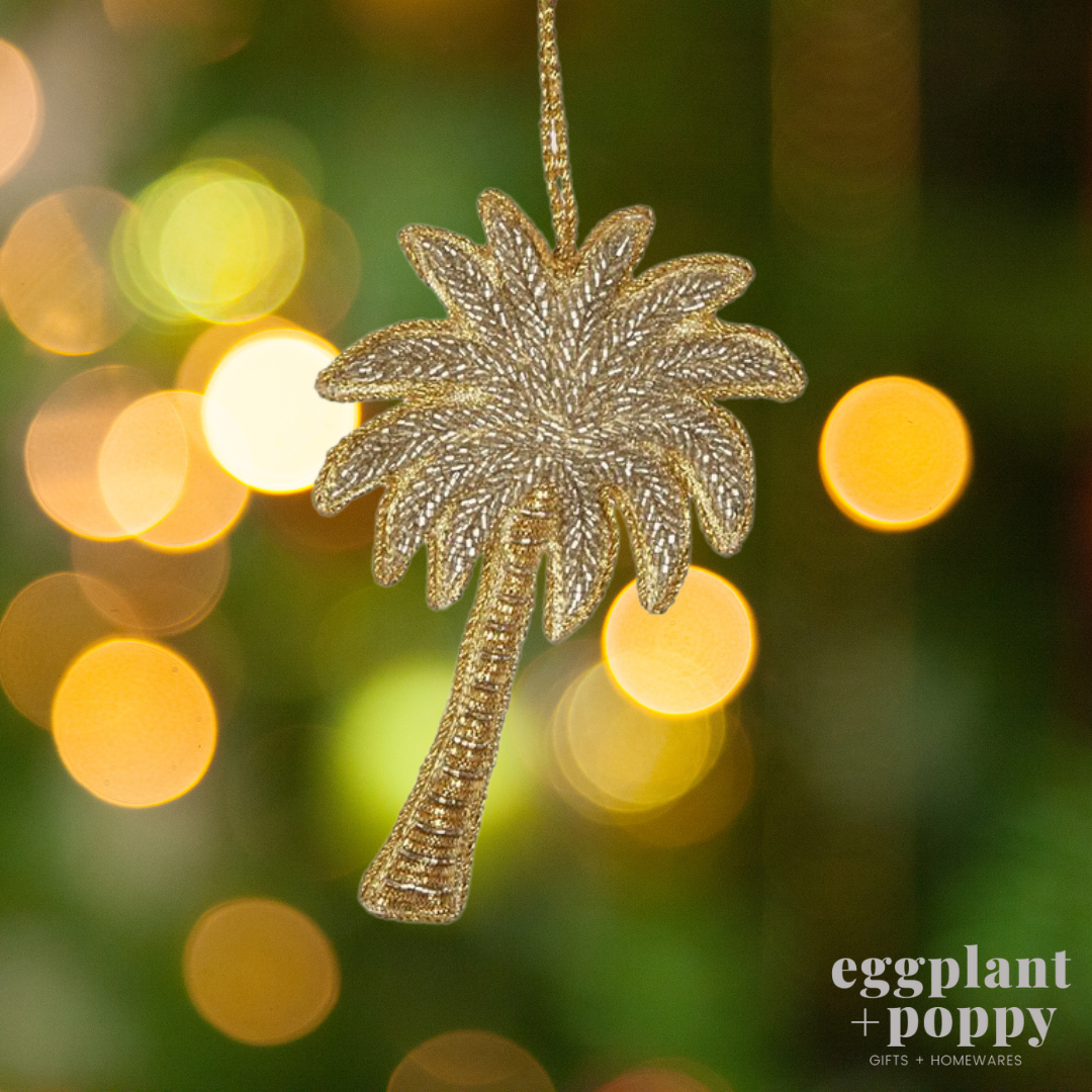 Hanging Decoration - Beaded Palm Tree – Eggplant & Poppy ~ Unique ...