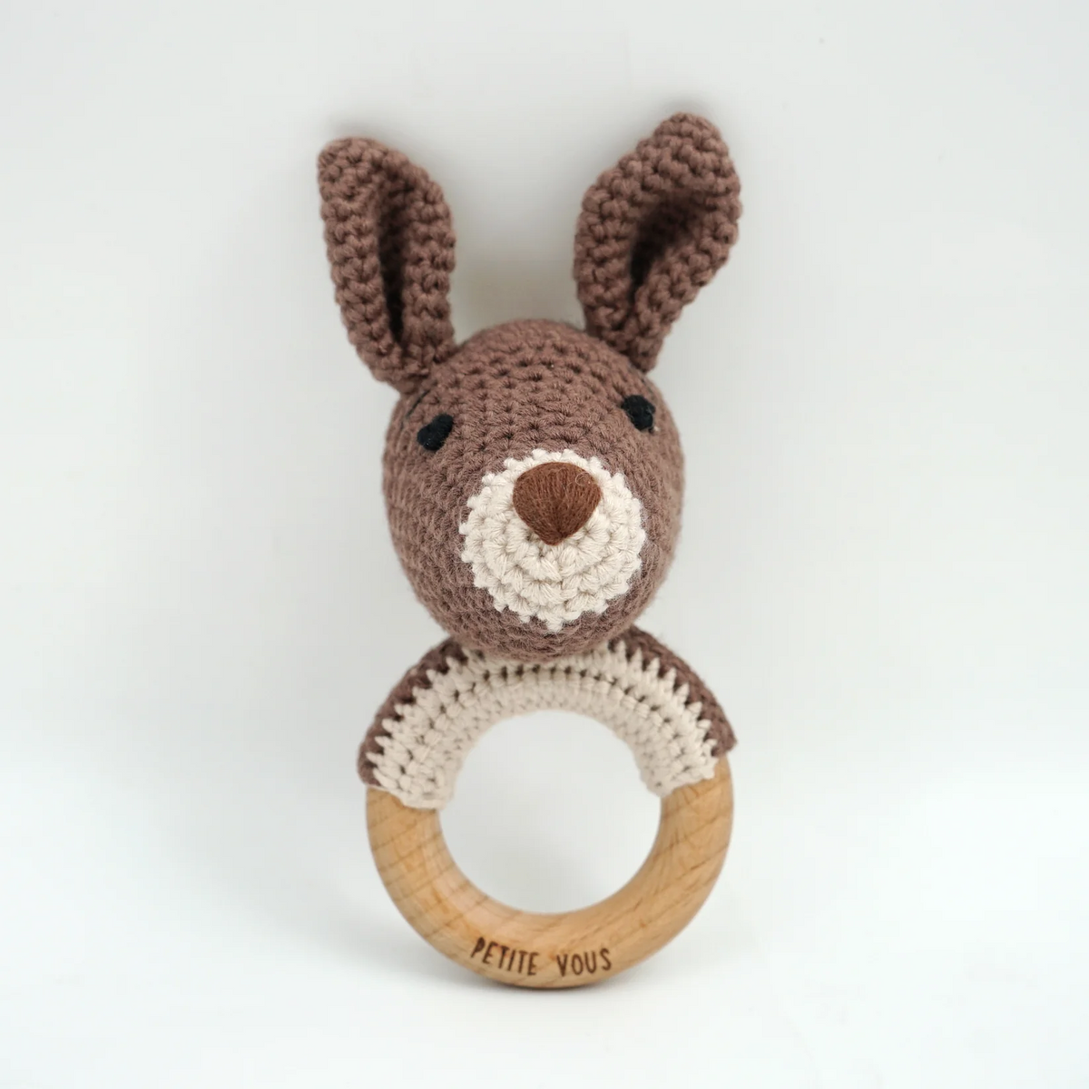 Crochet Ring Rattle - Kobe Kangaroo – Eggplant & Poppy ~ Unique ...
