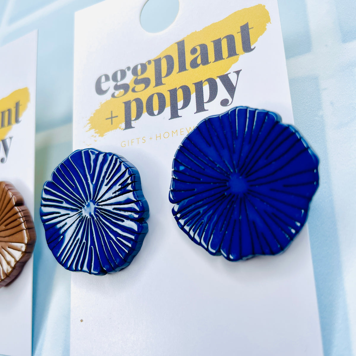 Lotus Flower Studs – Eggplant & Poppy ~ Unique + Quirky Gifts