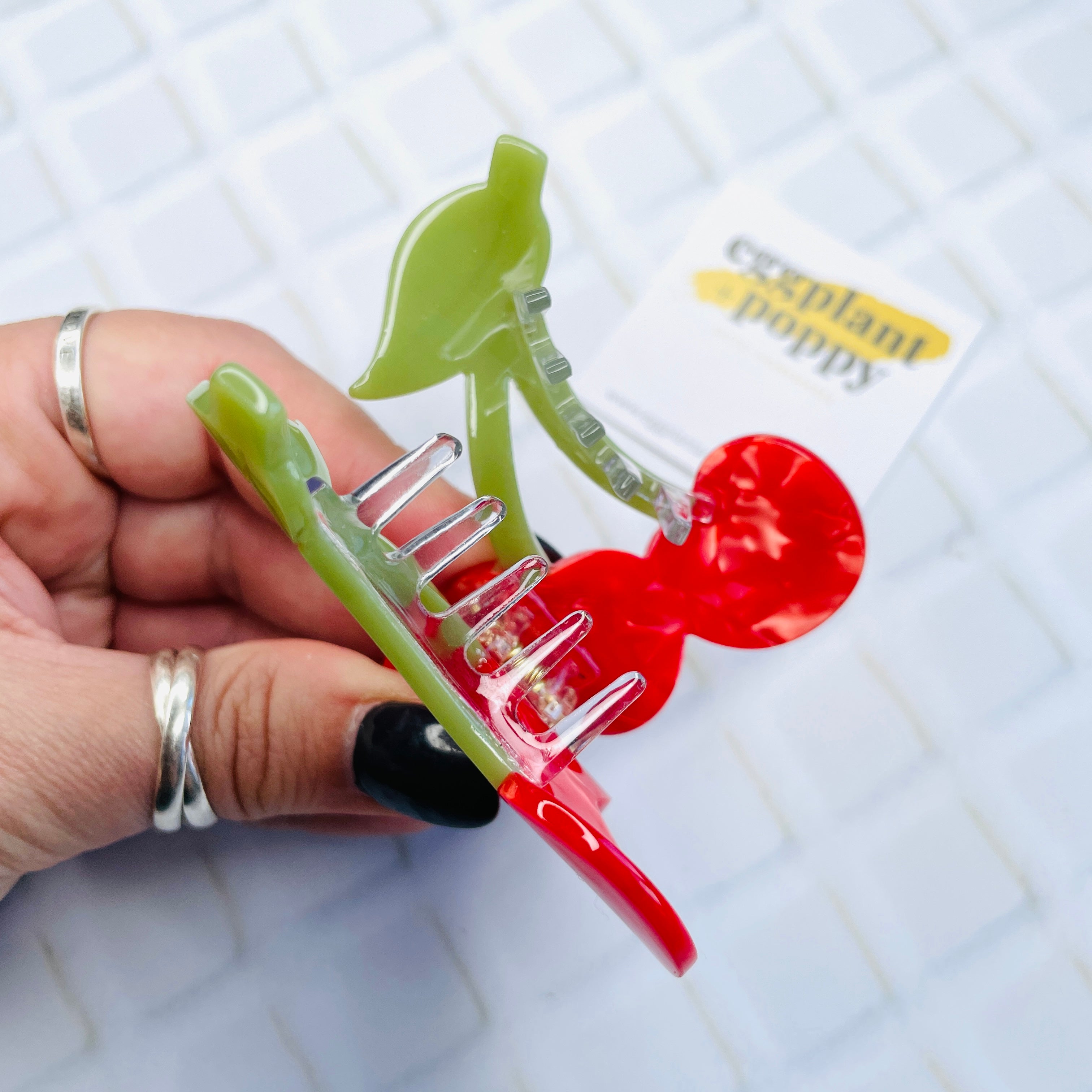 Hair Clips – Eggplant & Poppy ~ Unique + Quirky Gifts