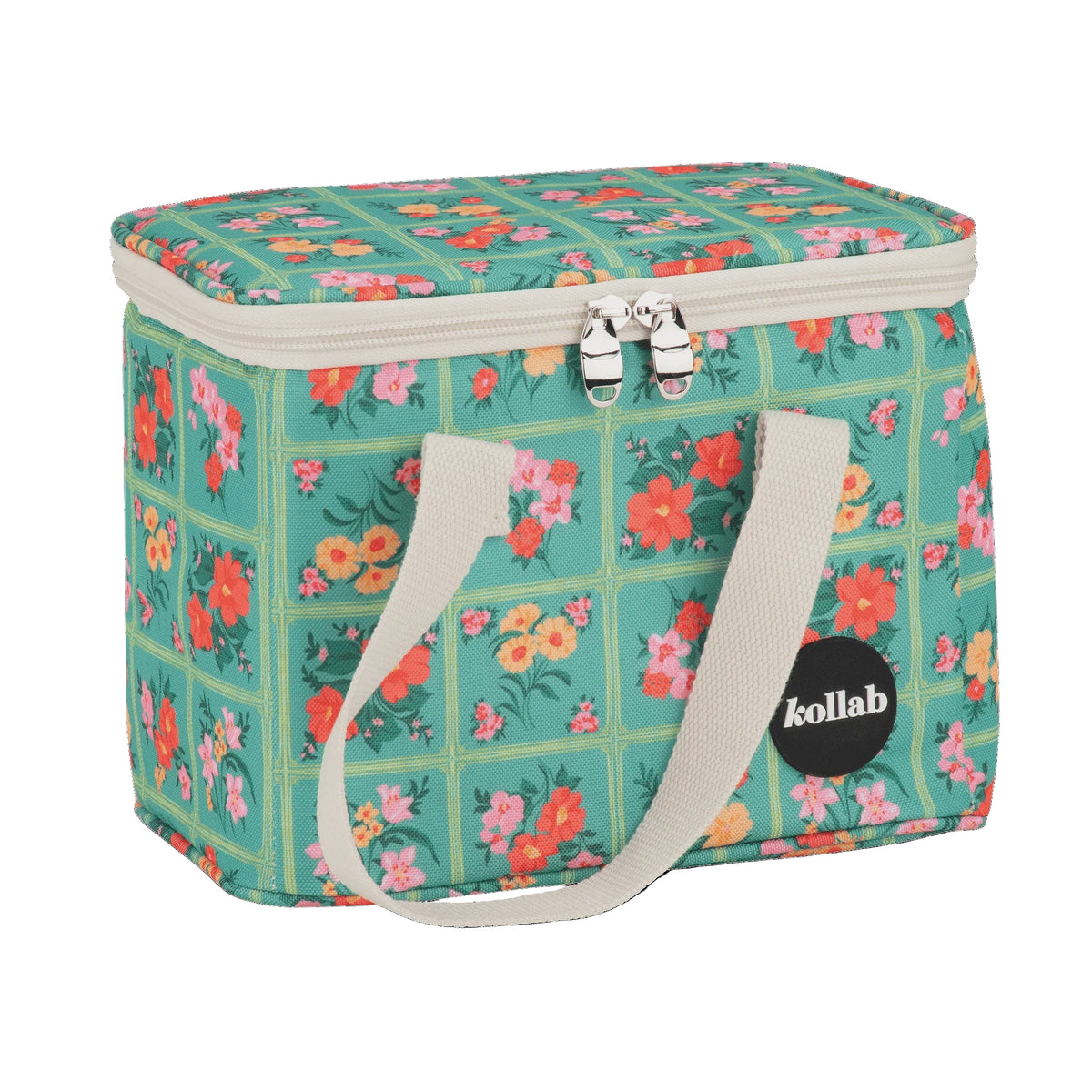 Lunch Bag - Vintage Patch – Eggplant & Poppy ~ Unique + Quirky Gifts