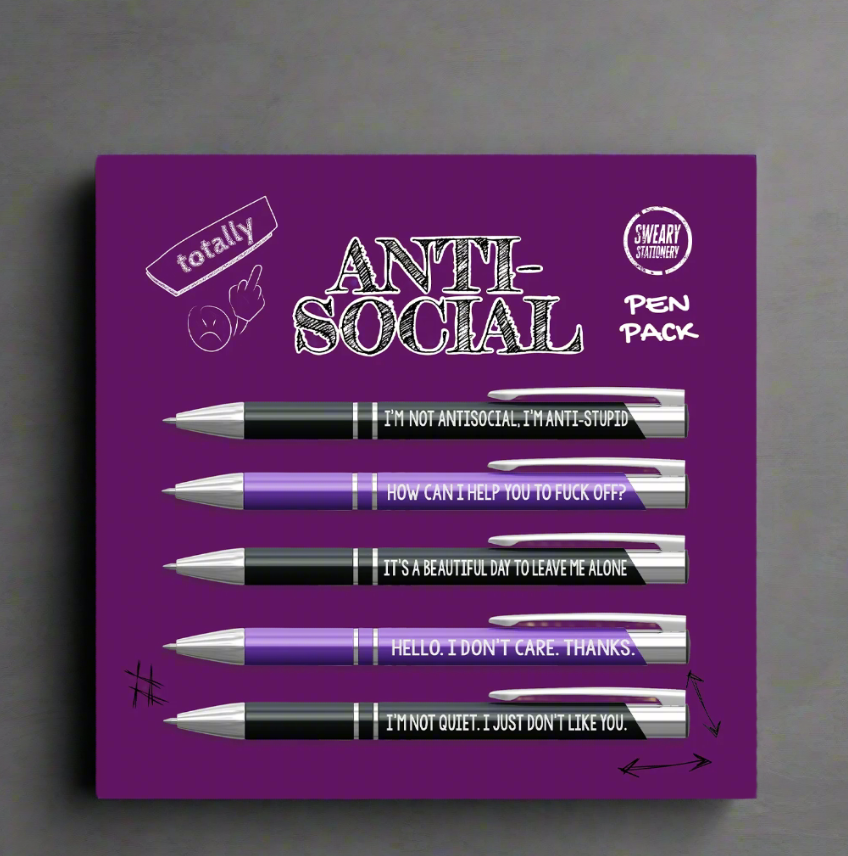 Rude Pen Packs – Eggplant & Poppy ~ Unique + Quirky Gifts