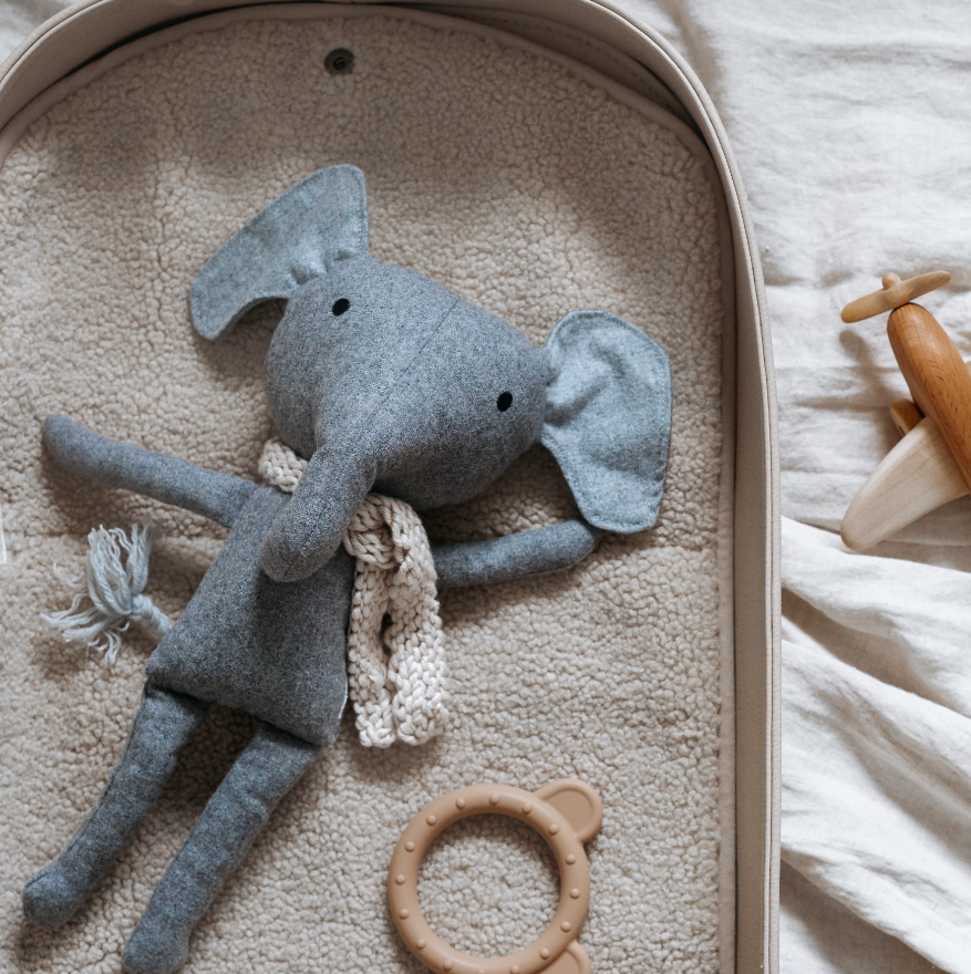 Barnaby Elephant – Eggplant & Poppy ~ Unique + Quirky Gifts