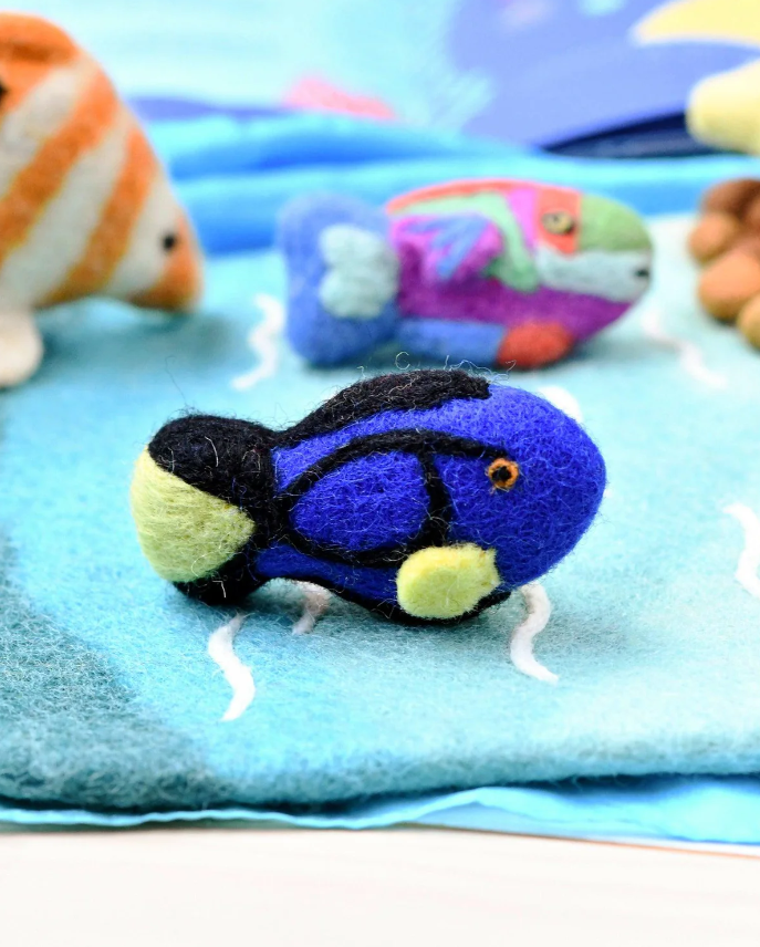 Felt Toy - Coral Reef Fish – Eggplant & Poppy ~ Unique + Quirky Gifts