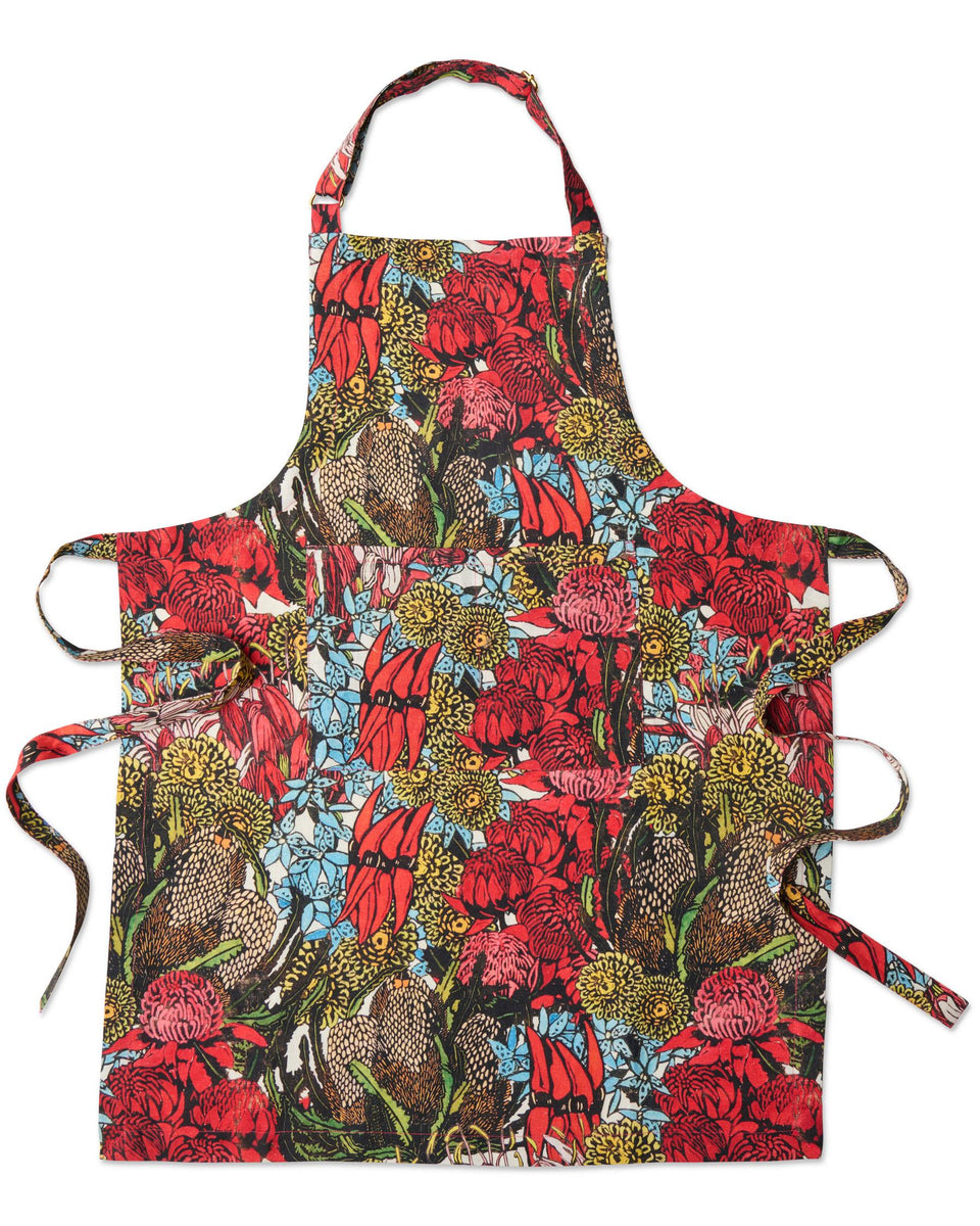 Margaret Preston Apron - Bush Natives – Eggplant & Poppy ~ Unique ...