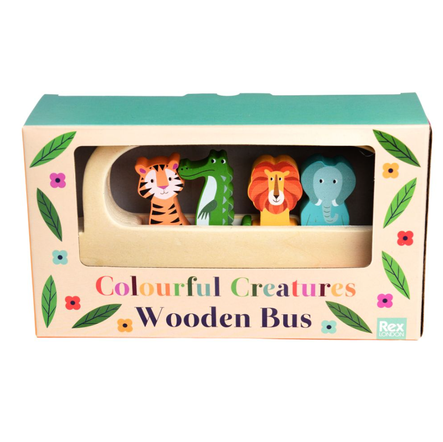Wooden Toy – Colourful Creatures Bus – Eggplant & Poppy ~ Unique ...