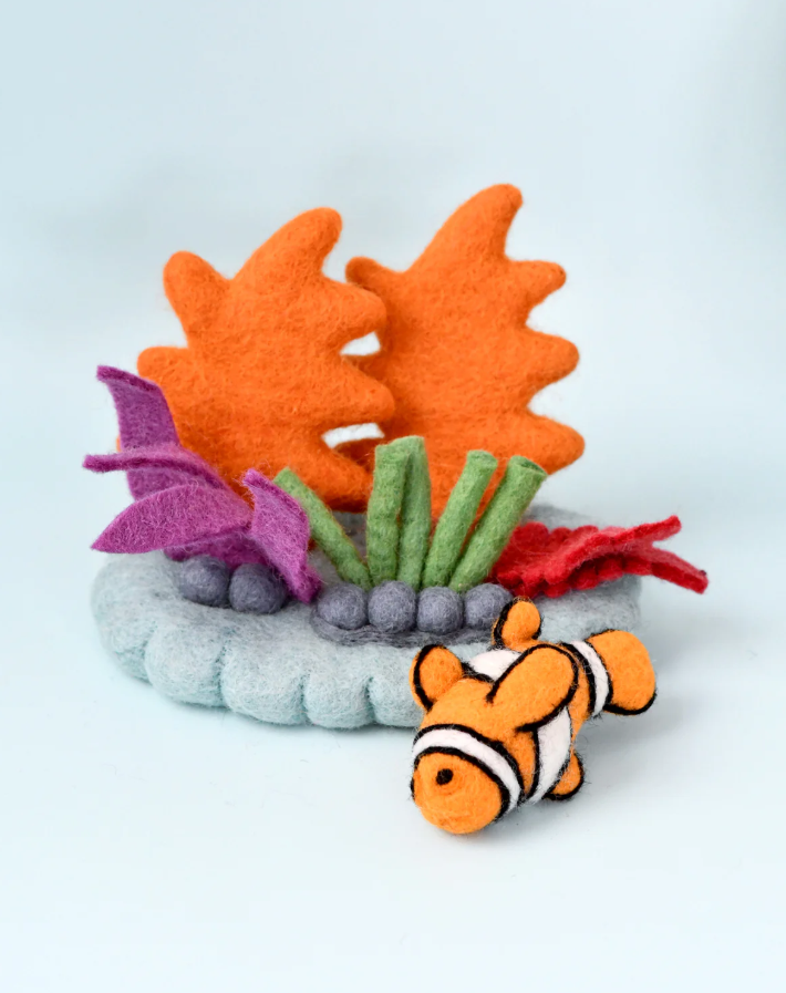 Felt Coral Reef with Clownfish Set – Eggplant & Poppy ~ Unique + Quirky ...