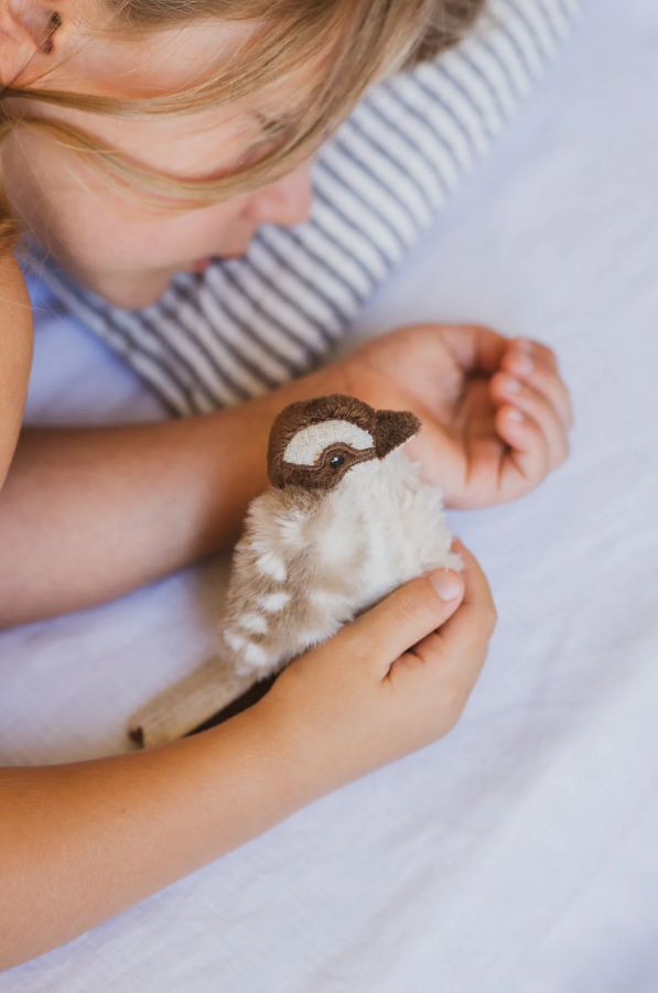 Mini Ken the Kookaburra Rattle – Eggplant & Poppy ~ Unique + Quirky Gifts