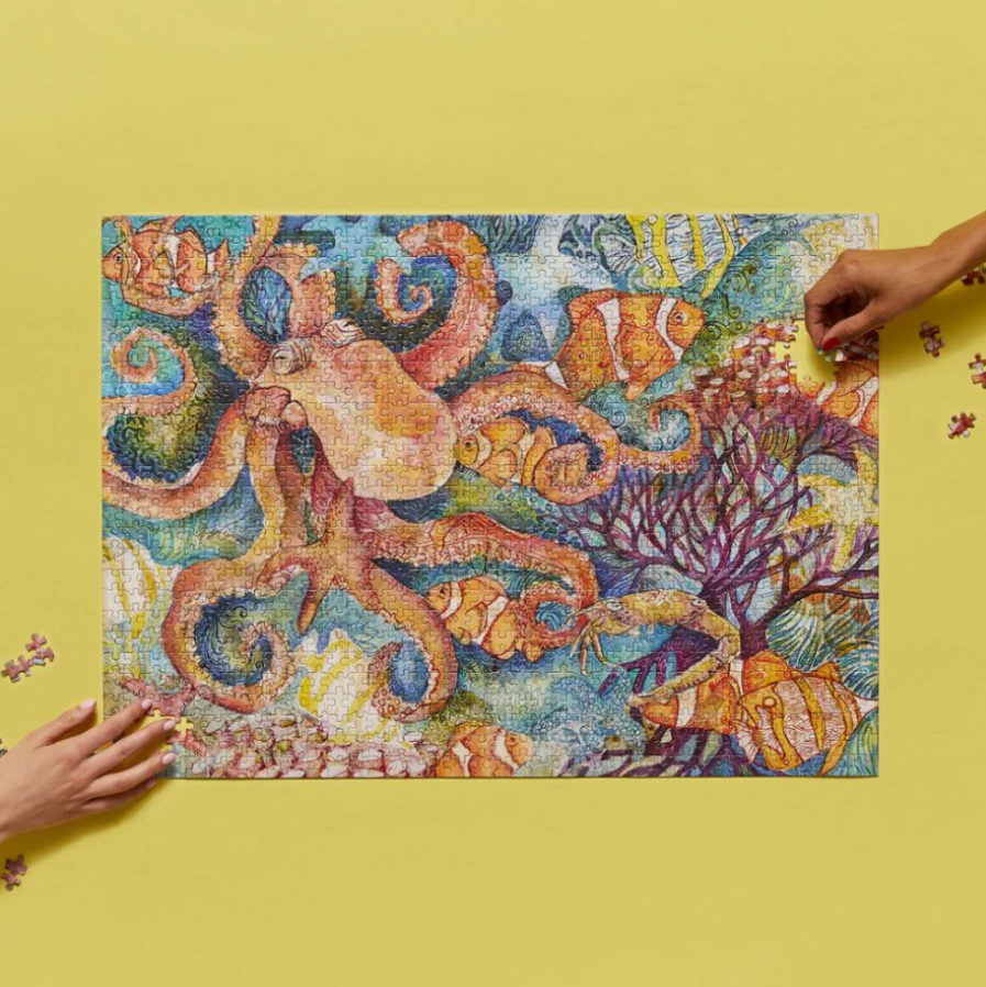 1000pc Puzzle - Reef – Eggplant & Poppy ~ Unique + Quirky Gifts