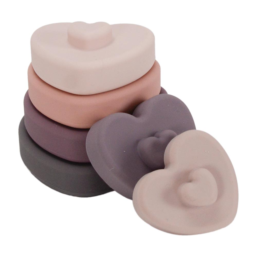 Silicone Stackable Toy - Heart – Eggplant & Poppy ~ Unique + Quirky Gifts