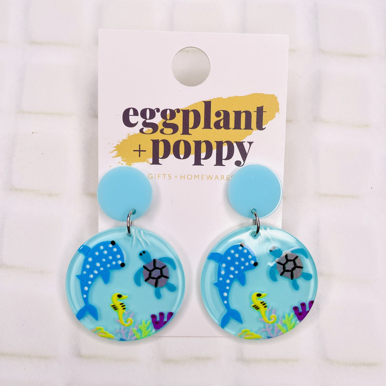 Great Barrier Reef Earrings – Eggplant & Poppy ~ Unique + Quirky Gifts