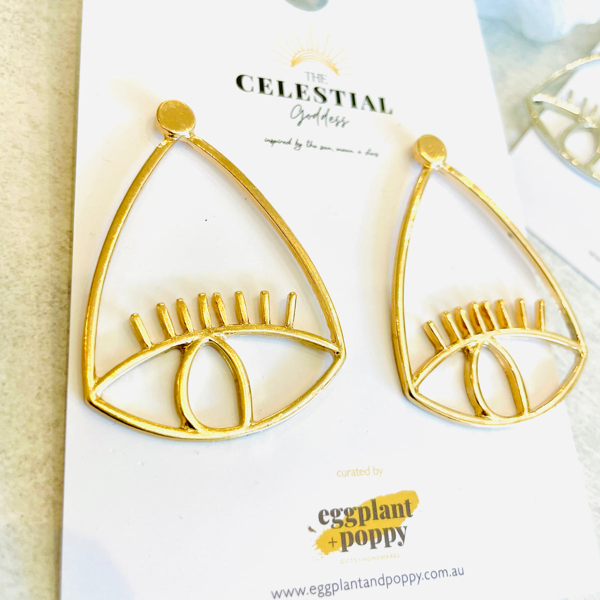 Evil Eye Cut Out Earrings – Eggplant & Poppy ~ Unique + Quirky Gifts