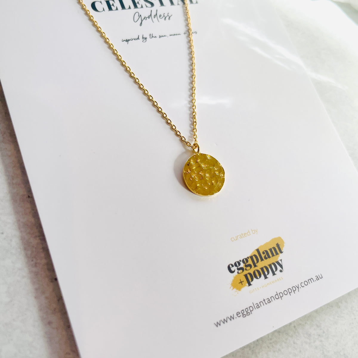 Empress Disc Necklace – Eggplant & Poppy ~ Unique + Quirky Gifts