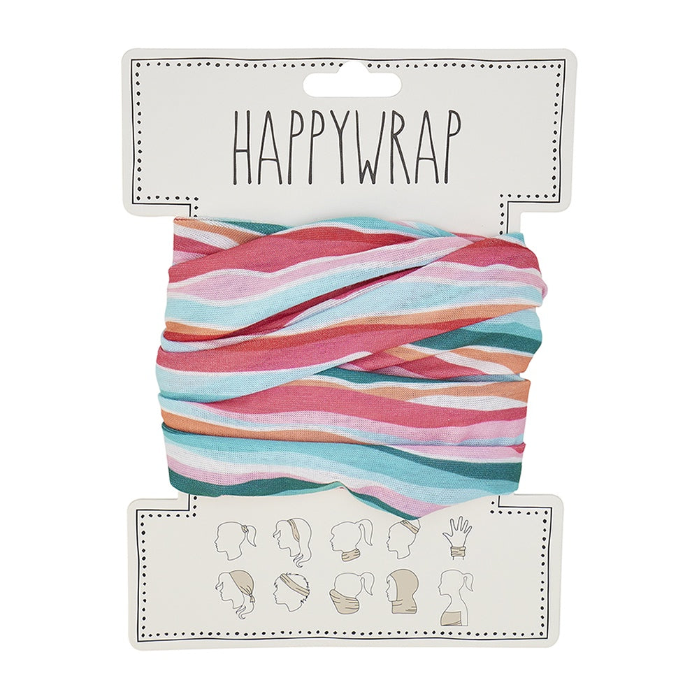 Happy Wrap - Sherbet Ribbons – Eggplant & Poppy ~ Unique + Quirky Gifts