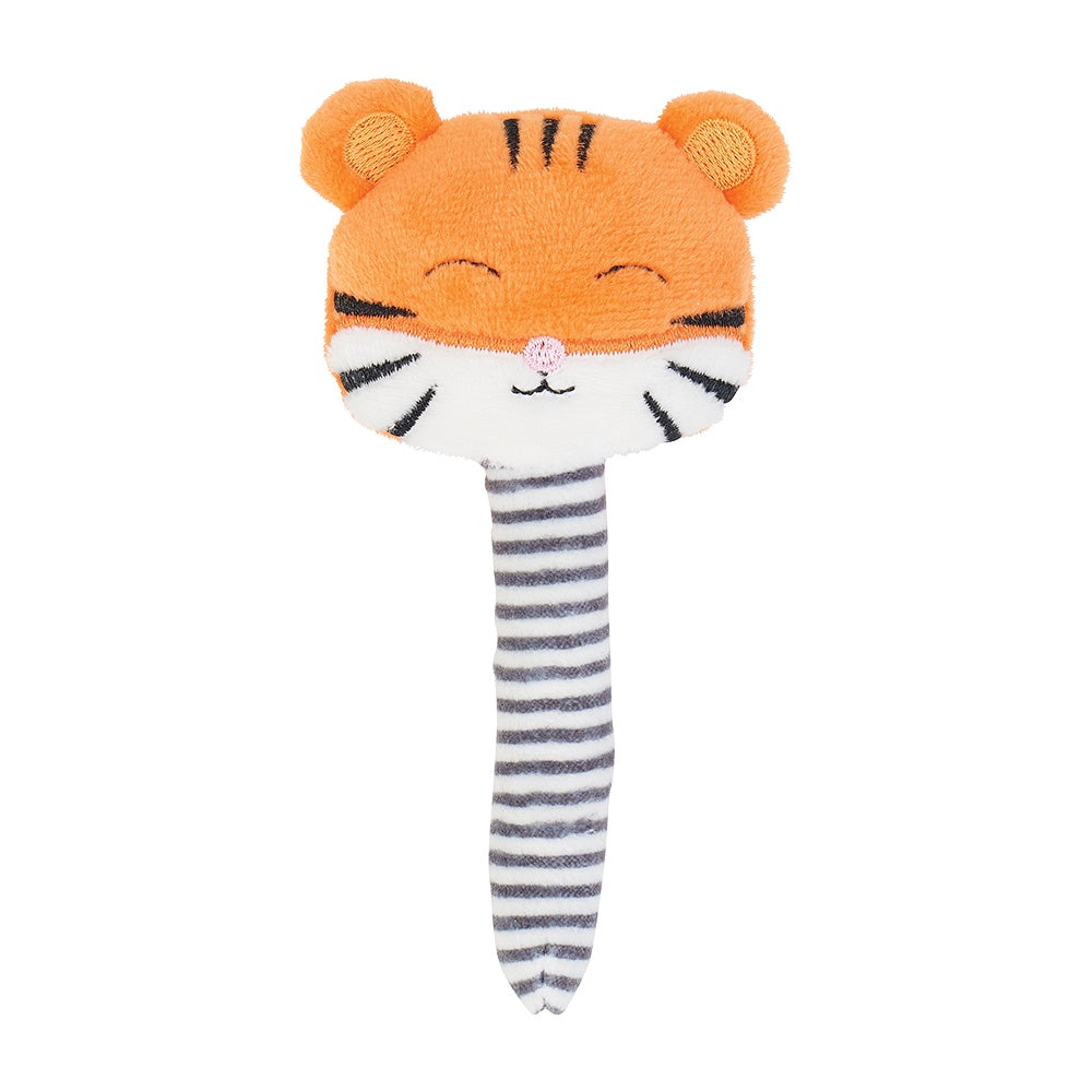 Mini Rattle - Tiger – Eggplant & Poppy ~ Unique + Quirky Gifts