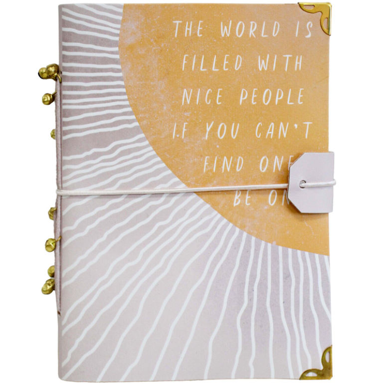 Leather Notebook - Nice People – Eggplant & Poppy ~ Unique + Quirky Gifts