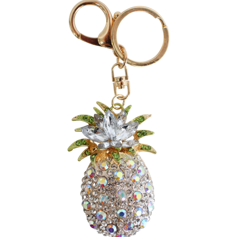 Keyring - Pineapple – Eggplant & Poppy ~ Unique + Quirky Gifts